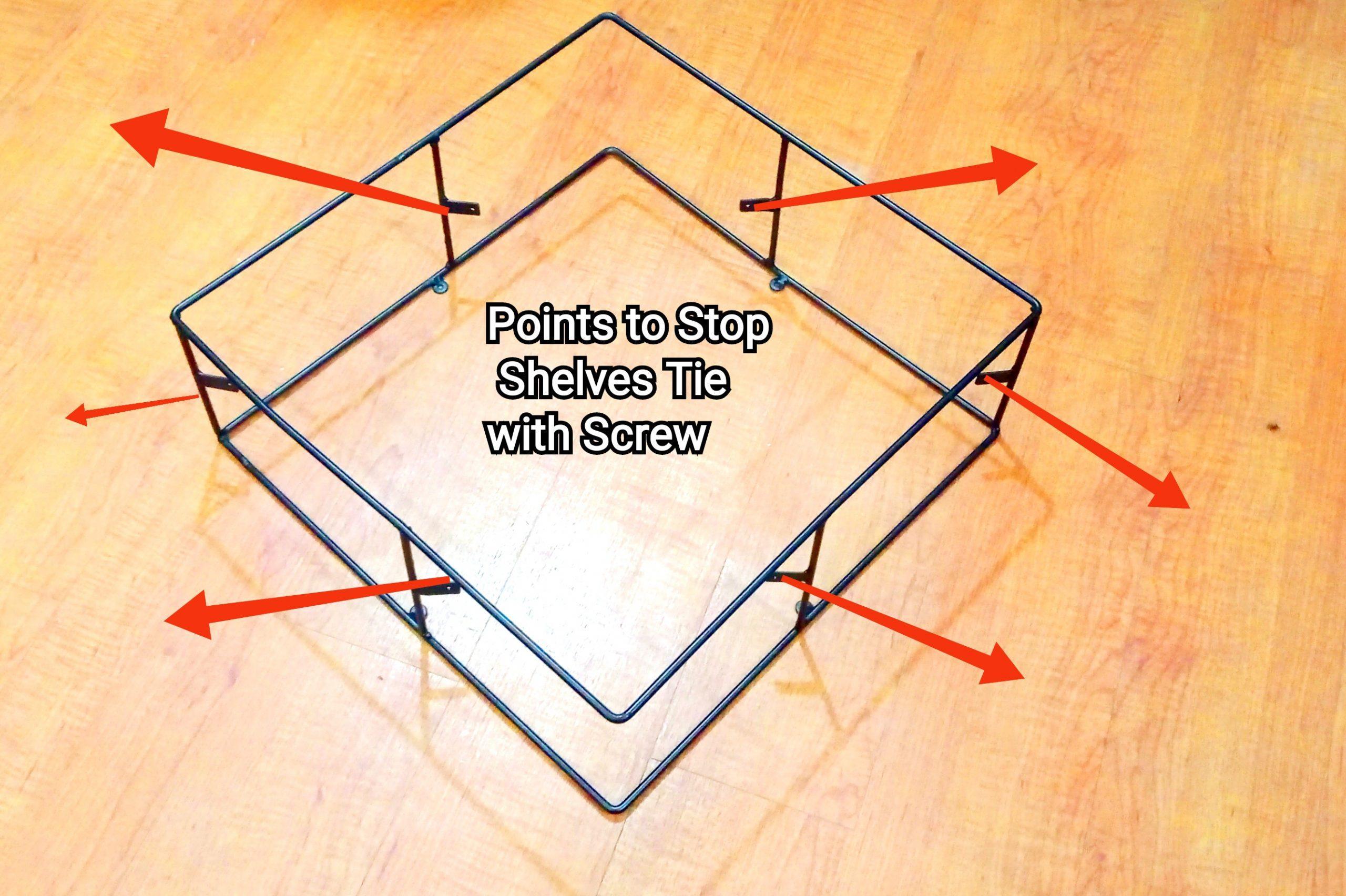 Iron Wall Mounted V Shape Square Rack with 3 Shelves for Wall Decor ...