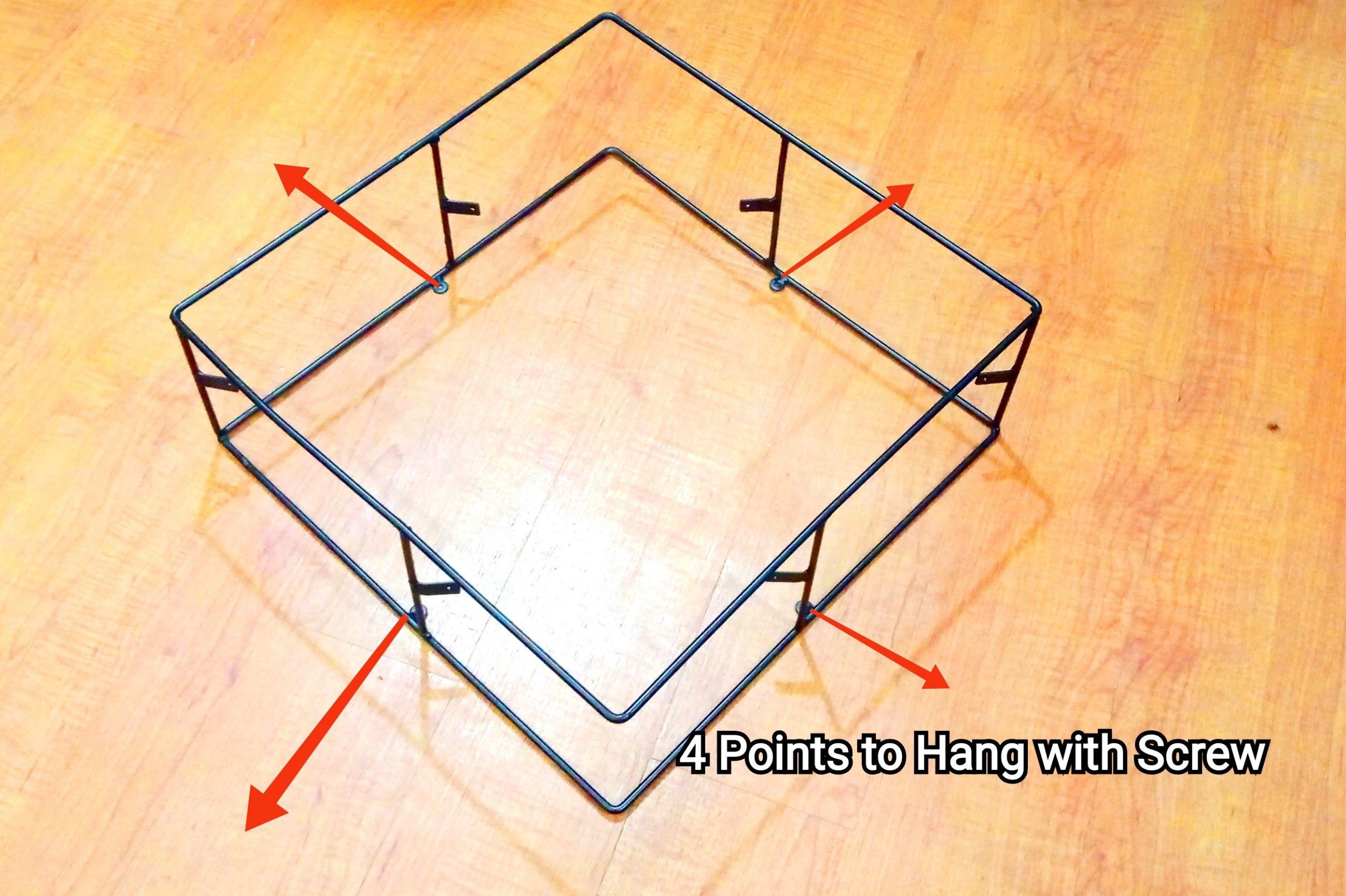 Iron Wall Mounted V Shape Square Rack with 3 Shelves for Wall Decor ...