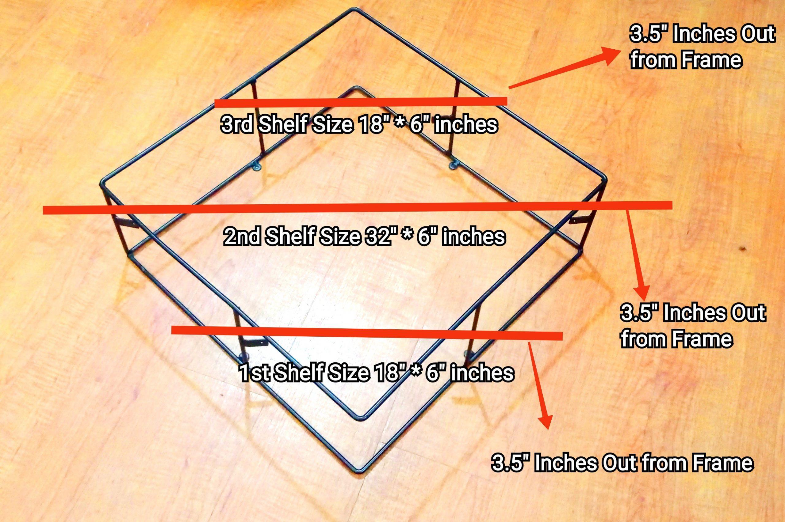 Iron Wall Mounted V Shape Square Rack with 3 Shelves for Wall Decor ...