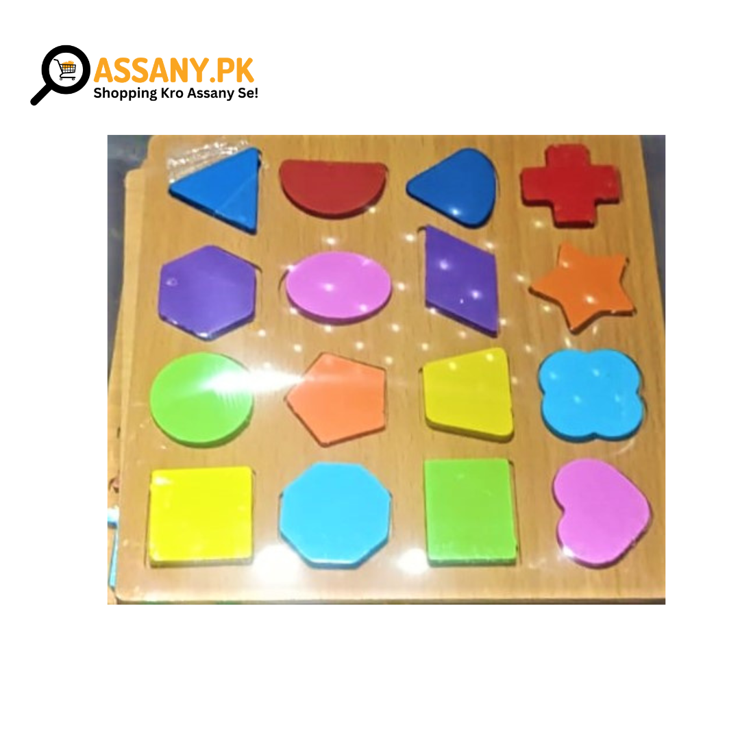 Wooden Puzzle Shapes Learning for Kids 12 Inches Size - Assany.pk